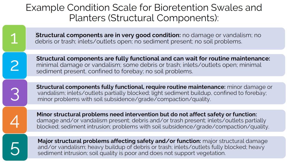 Example Condition Scales for Bioretention Swales and Planters ...