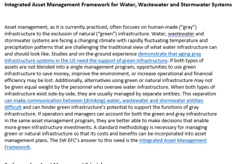 Integrated Asset Management Framework for Water, Wastewater and ...