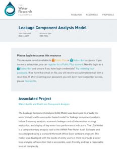 Leakage Component Analysis Model | Water Loss Switchboard