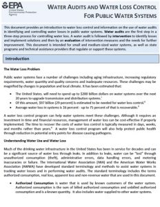 Water Audits and Water Loss Control for Public Water Systems | Water Loss Switchboard